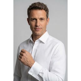 Businesshemd OLYMP "Luxor modern fit", Herren, Gr. 38, N-Gr, beige (hellbeige), Web, Obermaterial: 100% Baumwolle, Umschlagmanschette, Hemden