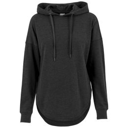 Rundhalspullover Urban Classics "Urban Classics Damen Ladies Oversized Terry Hoody", Damen, Gr. S, charcoal, 100% Baumwolle, unifarben, oversize, ohne Ausschnitt, Pullover Rundhalspullover