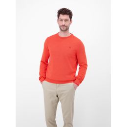 Strickpullover Lerros, Herren, Gr. L, vivid rot, Strick, Obermaterial: 100% Baumwolle, unifarben, regular fit taillenbedeckt, Rundhals, Rippb&uuml;ndchen, Pullover Strickpullover, mit Rippb&uuml;ndchen
