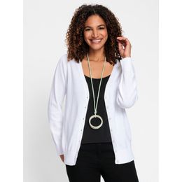 Strickjacke Casual Looks, Damen, Gr. 36, beige (ecru), 100% Baumwolle, unifarben, Strickjacken Strickjacke
