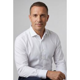 Businesshemd OLYMP "No. Six super slim", Herren, Gr. 36, N-Gr, wei&szlig;, Jersey, Obermaterial: 64% Baumwolle, 27% Polyester, 9% Elasthan, Hemden, Jersey-Hemd