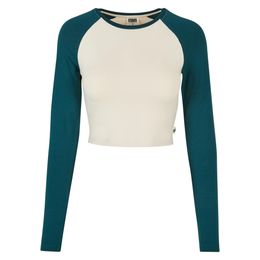 Langarmshirt Urban Classics "Urban Classics Damen", Damen, Gr. L, sandwei&szlig;, jasper, 95% Baumwolle, 5% Elasthan, unifarben, normal, Rundhals, Shirts Langarmshirt