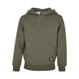 Hoodie Urban Classics "Urban Classics Herren Boys Basic Melange Hoody", Jungen, Gr. 110/116, schwarzgr&uuml;nmelange, 65% Baumwolle, 35% Polyester, unifarben, Sweatshirts Hoodie