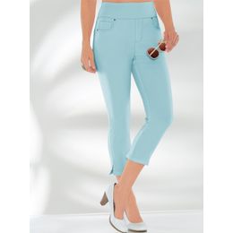 Stretch-Hose Casual Looks, Damen, Gr. 52, Normalgr&ouml;&szlig;en, blau (aqua), 72% Viskose, 25% Polyamid, 3% Elasthan, unifarben, 7/8-L&auml;nge, Hosen