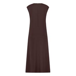 Midikleid Cartoon "Damen mit Raffung", Damen, Gr. 34, Normalgr&ouml;&szlig;en, braun (dunkelbraun), Obermaterial: 100% Polyester, ausgestellt lang, Rundhals, Kleider Midikleid