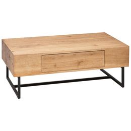 Novel Couchtisch, Schwarz, Eiche, Holz, Holzwerkstoff, Eiche, furniert, massiv, 1 Schublade(n) Schubladen, rechteckig, eckig, 59.5x40x110 cm, Wohnzimmer, Wohnzimmertische, Couchtische
