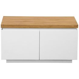 Novel Garderobenbank, Wei&szlig;, Eiche, Holz, Eiche, massiv, 1-Sitzer, 80x43x41.5 cm, Bsci, Garderobe, Garderobenb&auml;nke, Garderobenb&auml;nke