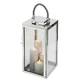Fink Windlicht, Silber, Metall, Glas, rechteckig, 30x58x30 cm, Dekoration, Windlichter & Laternen, Windlichter