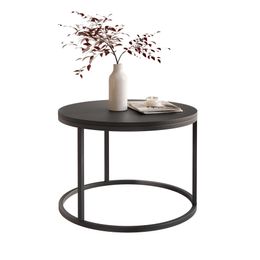 COUCHTISCH 60 cm rund Schwarz, Schwarz Gestell