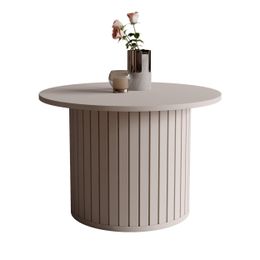 COUCHTISCH geriffelt, rund, Kaschmir