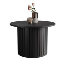 COUCHTISCH geriffelt, rund, Schwarz