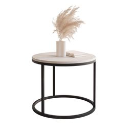 COUCHTISCH 50 cm rund Kaschmir, Schwarz Gestell
