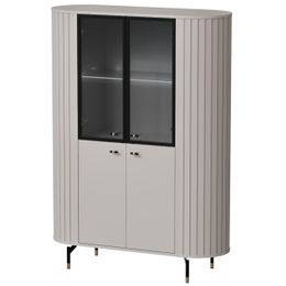 GLASVITRINE geriffelt aus MDF, Kaschmir