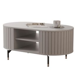 COUCHTISCH geriffelt, mit Ablage, Kaschmir