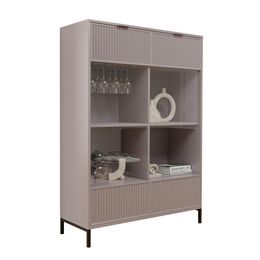 GLASVITRINE gro&szlig; mit 2 T&uuml;ren, Beige
