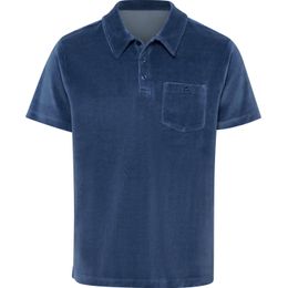 Herren Poloshirt in Nicki-Qualit&auml;t jeansblau, Gr&ouml;&szlig;e 52/54