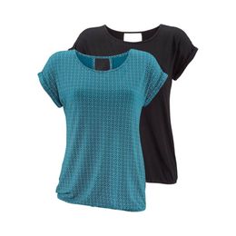 Lascana T-Shirts Damen Gr&ouml;&szlig;e XL petrol / schwarz