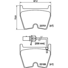 Hella Bremsbelagsatz, Scheibenbremse 8db355023081 f&uuml;r VW