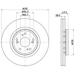 Hella Bremsscheibe 8dd355125321 315mm 28mm f&uuml;r HONDA