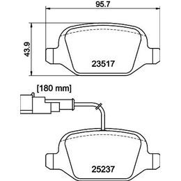 Hella Bremsbelagsatz, Scheibenbremse 8db355019961 f&uuml;r ALFA ROMEO FERRARI