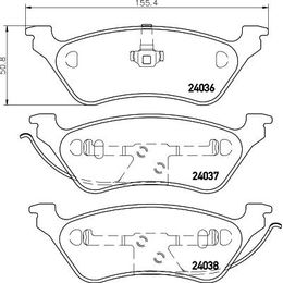 Hella Bremsbelagsatz, Scheibenbremse 8db355011061 f&uuml;r Chrysler DODGE JEEP