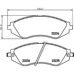 Hella Bremsbelagsatz, Scheibenbremse 8db355017141 f&uuml;r BUICK (SGM) CHEVROLET DAEWOO