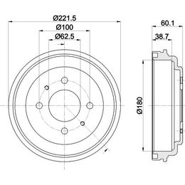 Hella Bremstrommel 8dt355302451 f&uuml;r HYUNDAI