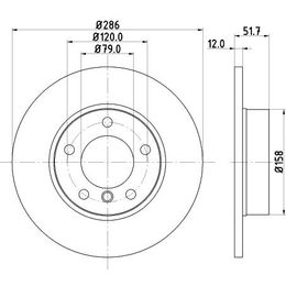 Hella Bremsscheibe 8dd355102561 286mm 12mm f&uuml;r BMW AMC
