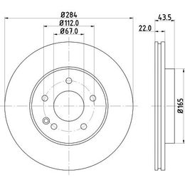 Hella Bremsscheibe 8dd355127121 284mm 22mm f&uuml;r Mercedes