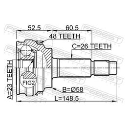 FEBEST Gelenksatz, Antriebswelle 0110077a48 Vorderachse f&uuml;r TOYOTA