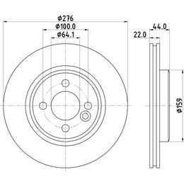 Hella Bremsscheibe 8dd355120611 276mm 22mm f&uuml;r MINI