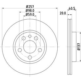 Hella Bremsscheibe 8dd355127341 258mm 20mm f&uuml;r FERRARI Fiat Citro&euml;n Peugeot