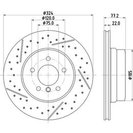 Hella Bremsscheibe 8dd355130011 angesenkt 324mm 22mm f&uuml;r BMW