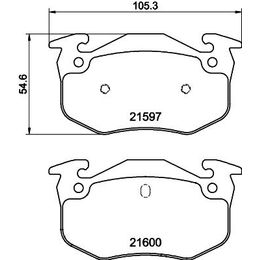Hella Bremsbelagsatz, Scheibenbremse 8db355019221 f&uuml;r RENAULT