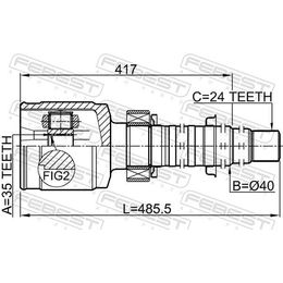FEBEST Gelenksatz, Antriebswelle 0111gsx30rh Vorderachse f&uuml;r TOYOTA