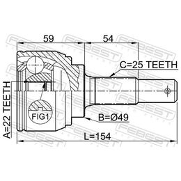 FEBEST Gelenksatz, Antriebswelle 0210c11x Vorderachse f&uuml;r RENAULT NISSAN