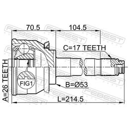 FEBEST Gelenksatz, Antriebswelle 0610004 Vorderachse f&uuml;r Opel ISUZU