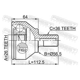 FEBEST Gelenksatz, Antriebswelle 2710s40ii Vorderachse f&uuml;r Ford Volvo