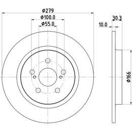 Hella Bremsscheibe 8dd355120191 279mm 10mm f&uuml;r LEXUS