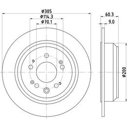 Hella Bremsscheibe 8dd355116111 305mm 9mm f&uuml;r HONDA