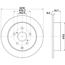 Hella Bremsscheibe 8dd355119021 290mm 10mm f&uuml;r TOYOTA