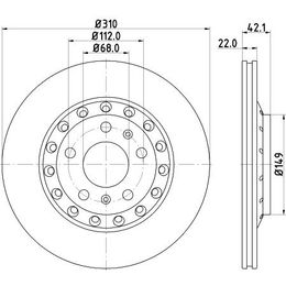 Hella Bremsscheibe 8dd355128651 310mm 22mm f&uuml;r VW