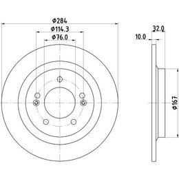 Hella Bremsscheibe 8dd355134401 284mm 10mm f&uuml;r HYUNDAI (BEIJING)