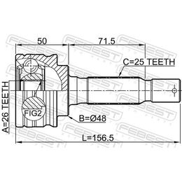 FEBEST Gelenksatz, Antriebswelle 0410ga2rr radseitig f&uuml;r MITSUBISHI