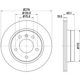Hella Bremsscheibe 8dd355104281 276mm 19mm f&uuml;r BMW (BRILLIANCE) Ford