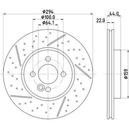 Hella Bremsscheibe 8dd355116211 Vorderachse innenbel&uuml;ftet 294mm 22mm f&uuml;r MINI