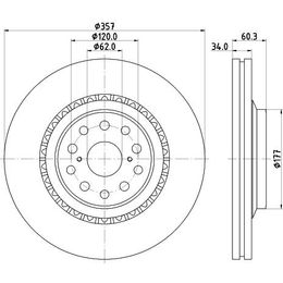 Hella Bremsscheibe 8dd355116921 357mm 34mm f&uuml;r LEXUS