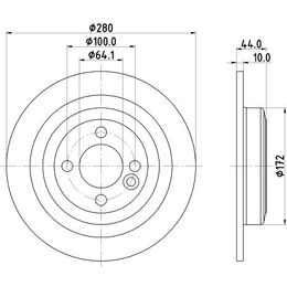 Hella Bremsscheibe 8dd355122971 280mm 10mm f&uuml;r MINI