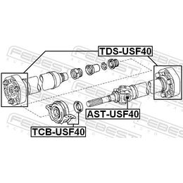 FEBEST Lager, Gelenkwellenmittellager tcbusf40 f&uuml;r TOYOTA