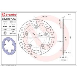 Brembo Bremsscheibe 68b407g9 276mm 5mm